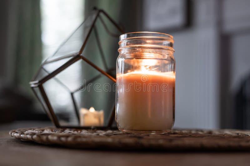 Styled candle mock-up stock photo. Image of clear, space - 269545124