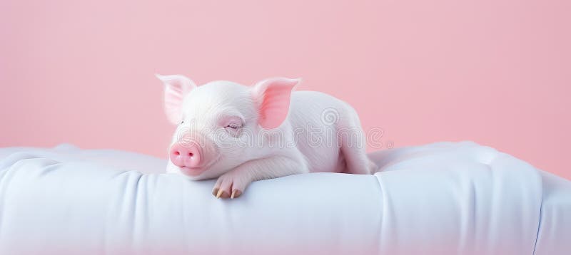 Styled Happy Pig on Solid Pastel Color Background Fashion Studio Shot ...