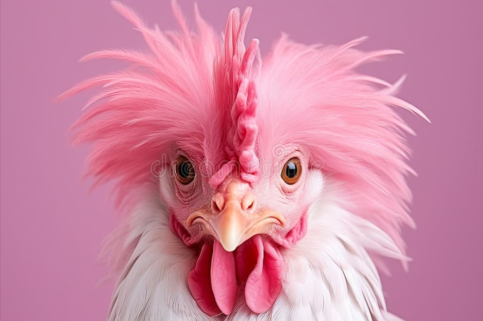 Styled and Joyful Chicken on Pastel Background with Copy Space for Text ...