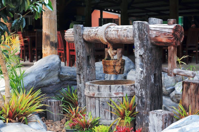 Styled well stock image. Image of landscape, decoration - 56383497