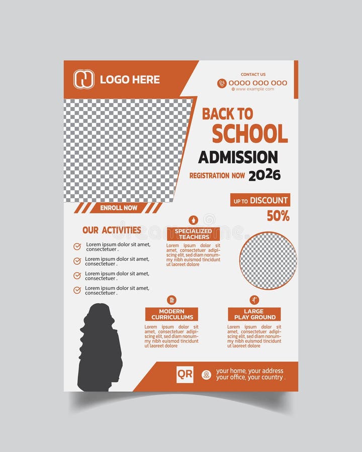 Styling School Flyers or Kid S School Leaflet Template Designs Stock ...