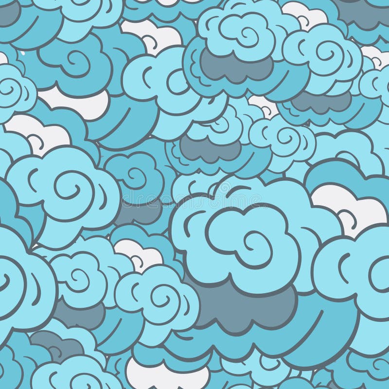 Seamless Stylized Clouds Pattern Stock Vector - Illustration of exotic, cloud: 28855735