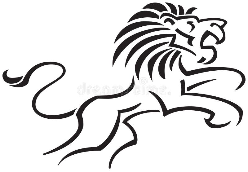 Stylised Leaping Lion stock vector. Illustration of africa - 15825568