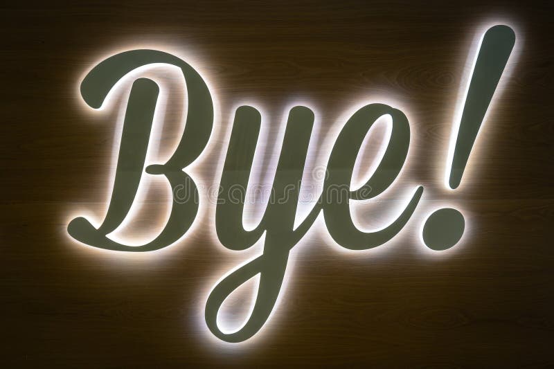 Stylised Letters Spelling Bye! with White Glow Around Editorial Photo ...