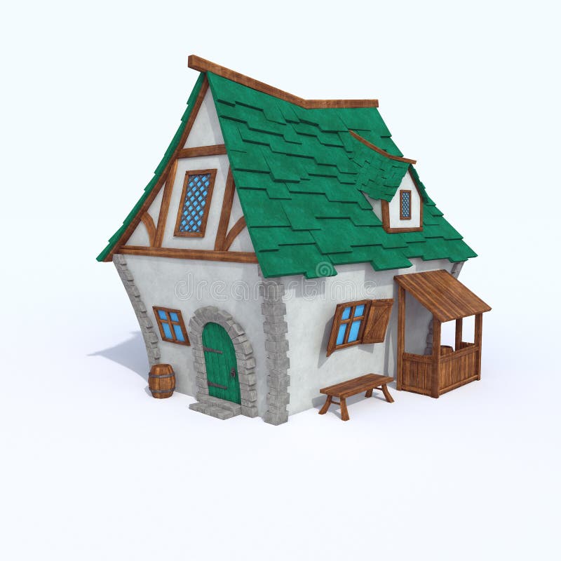 Stylized Medieval House. Tudor Architecture Stock Illustration ...