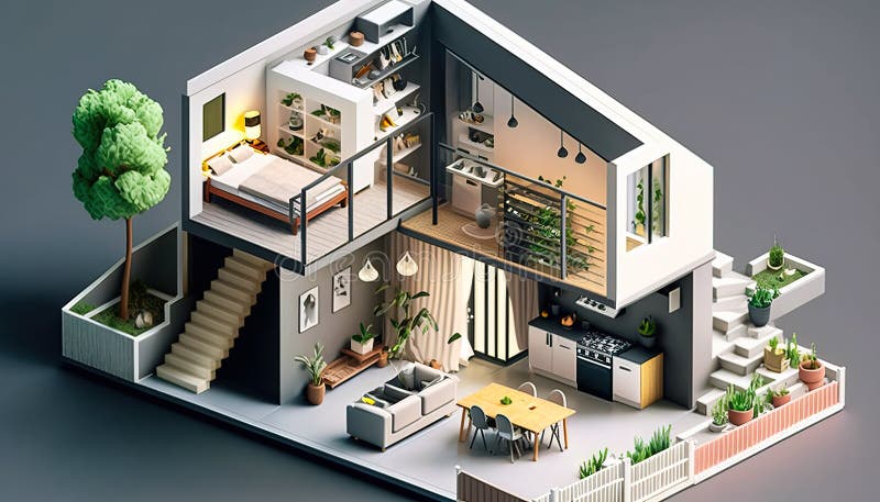 Stylish 3D Model of a Dream Home with Exquisite Architecture and ...