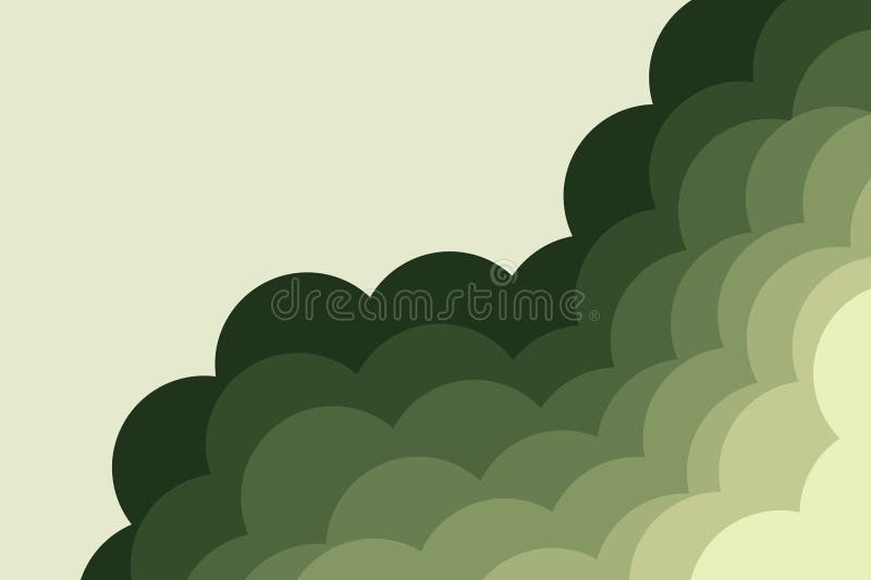 Stylish Abstract Cloud Pattern of Layered Semi-circles in Green Tones ...