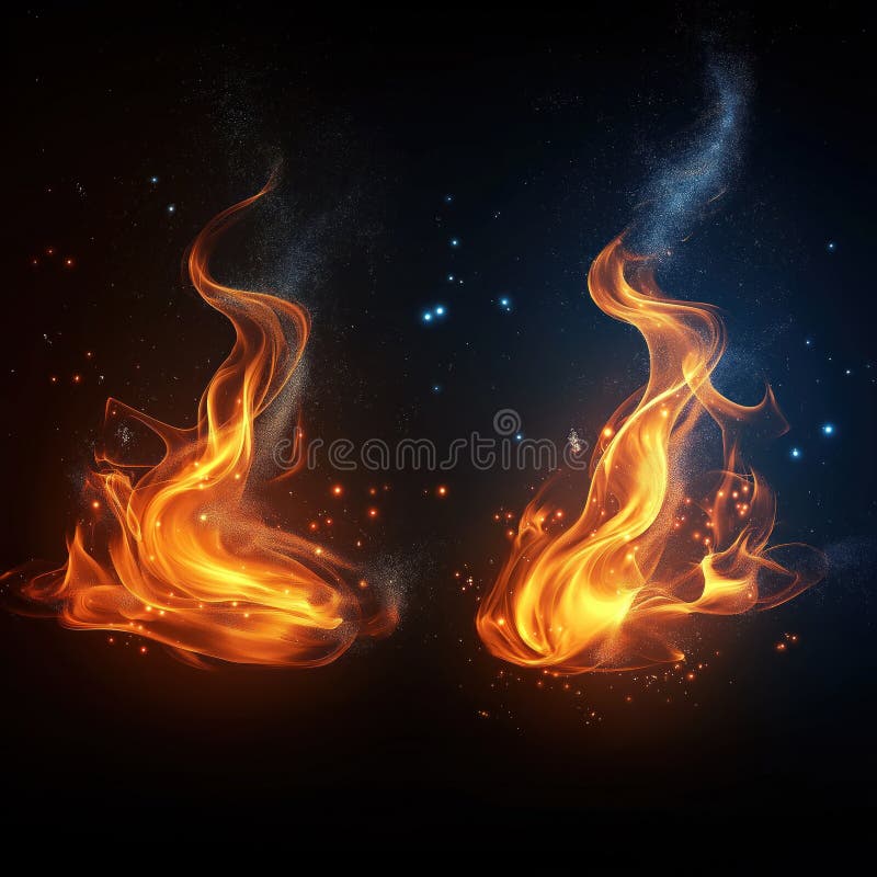 Stylish Abstract Fire Flames Design. Beautiful Fire Abstract Art ...