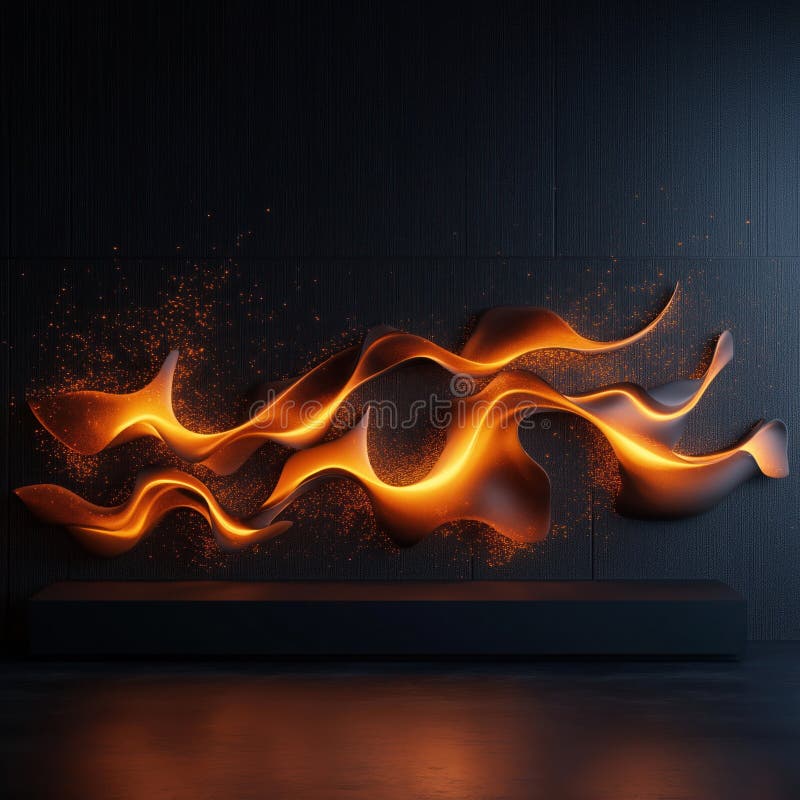 Stylish Abstract Fire Flames Design. Modern Decor Element. Black ...