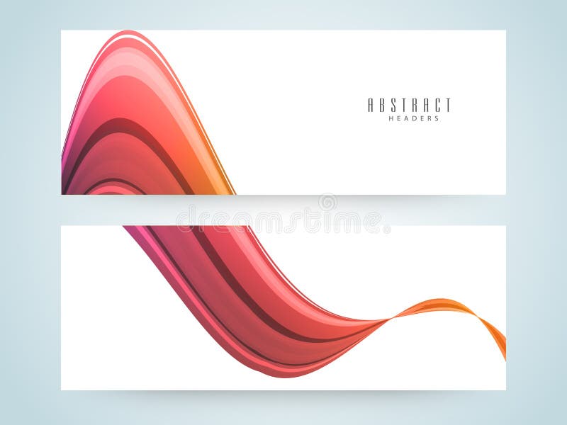 Stylish Abstract Header or Banner Set. Stock Illustration ...