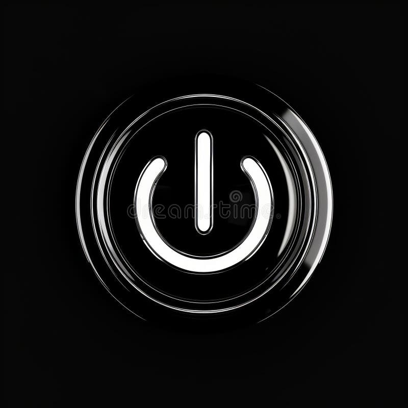 Stylish Abstract Power Button Design on Black Background. Generative Ai ...