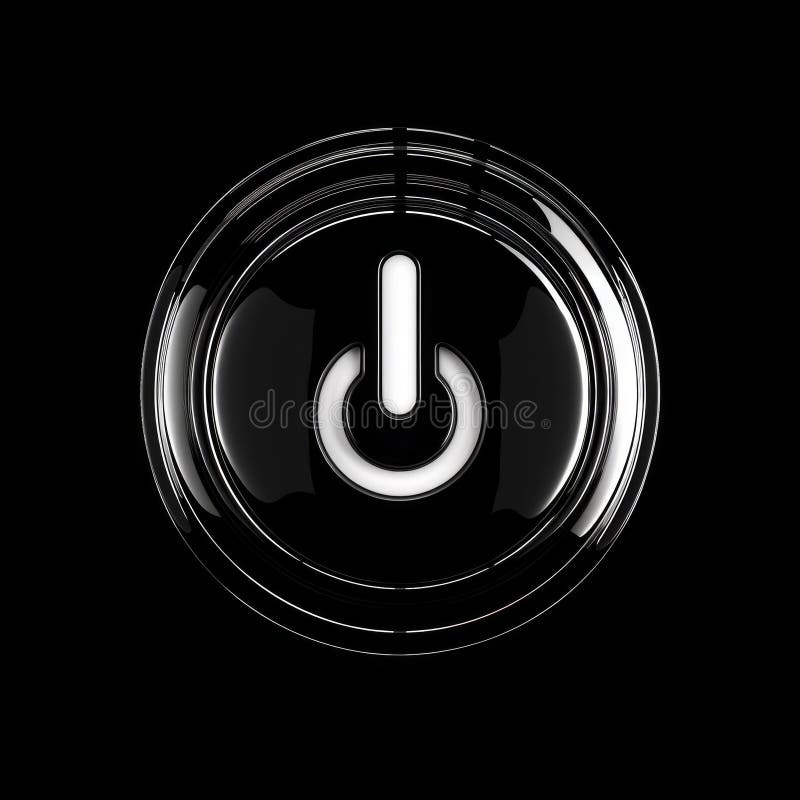 Stylish Abstract Power Button Design on Black Background. Generative Ai ...