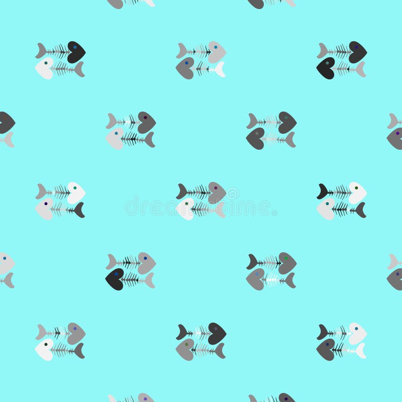 Stylish Abstract Vector Pattern with Simply the Skeletons of Fish ...