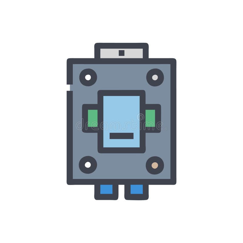 Stylish AC Circuit Breaker Vector Icon Stock Image - Illustration of ...