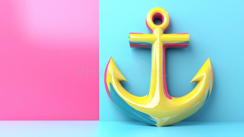 This Stylish Anchor Design Showcases a Vibrant Array of Bright Colors ...