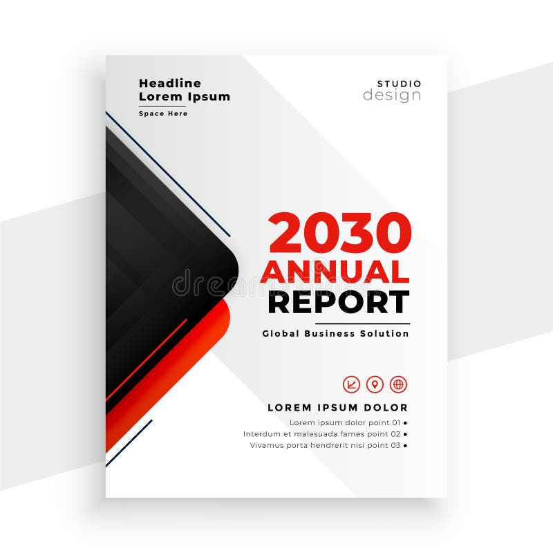 Stylish Red Annual Report Business Presentation Brochure Design Stock ...