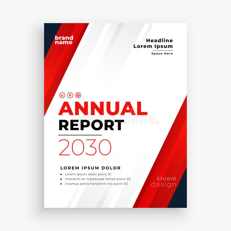 Stylish Annual Report Red Brochure Layout for Professional Document or ...