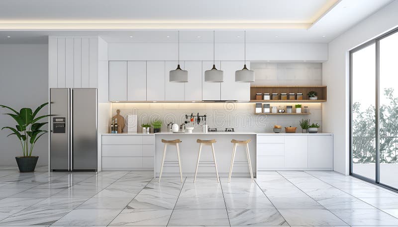 Stylish Apartment Interior with Modern Kitchen. Idea for Home Design ...