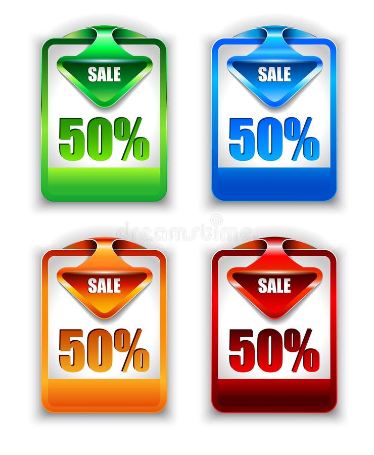Stylish Arrow Sale Tag Over Discount Panel Stock Vector - Illustration ...