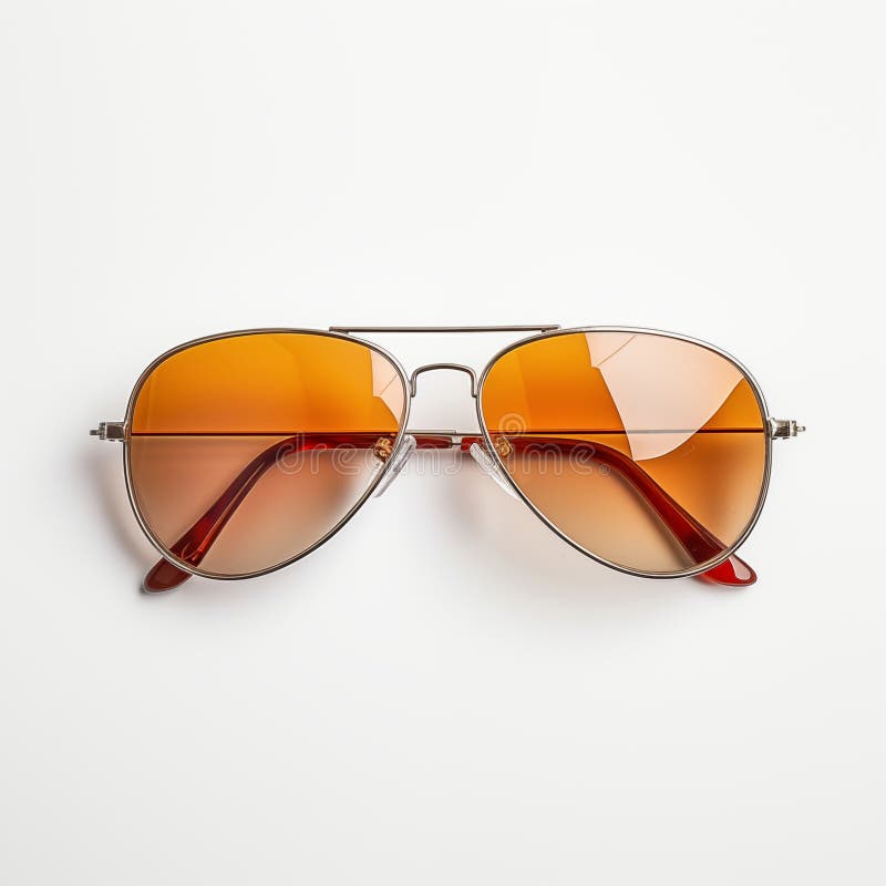 Stylish Aviator Sunglasses with Orange Tinted Lenses Stock Illustration ...