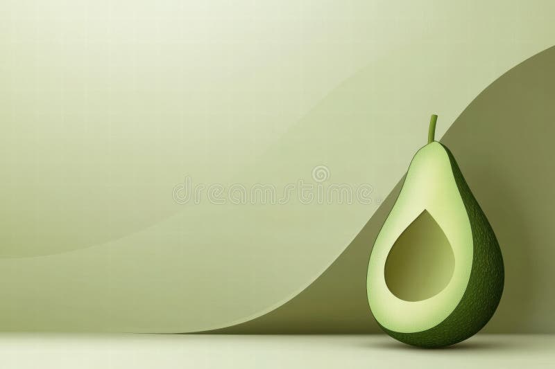 Stylish Avocado Shape Showcasing Seed with Ample Space for Text in a ...
