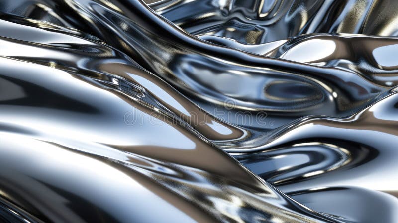 A Stylish Background Featuring Surreal Liquid Metal Waves with Dynamic ...