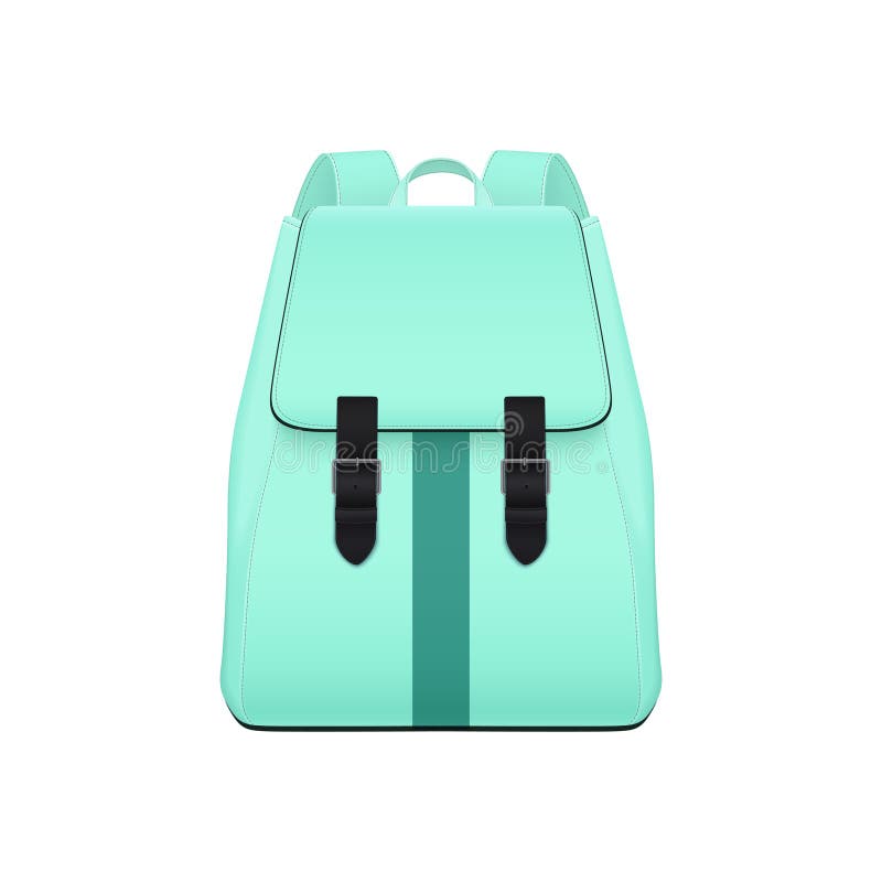 Stylish Backpack Realistic Composition Stock Vector - Illustration of ...