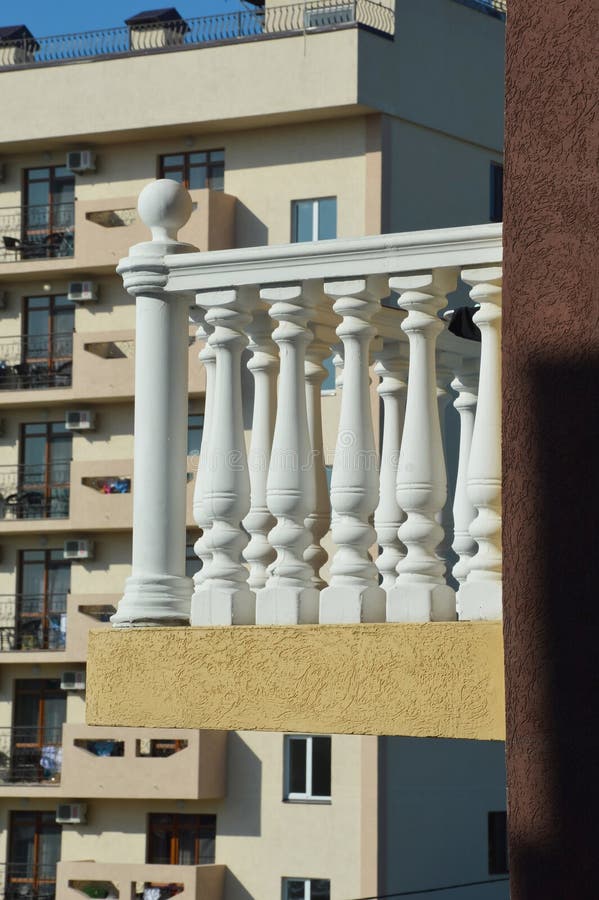A Balcony with Columns on a High Building, an Architectural Element of ...