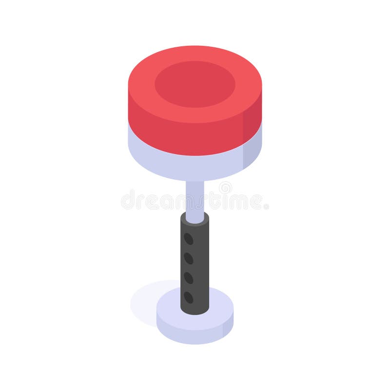 Stylish Bar Stool with a Red Cushion and Metal Stand. Stock Vector ...