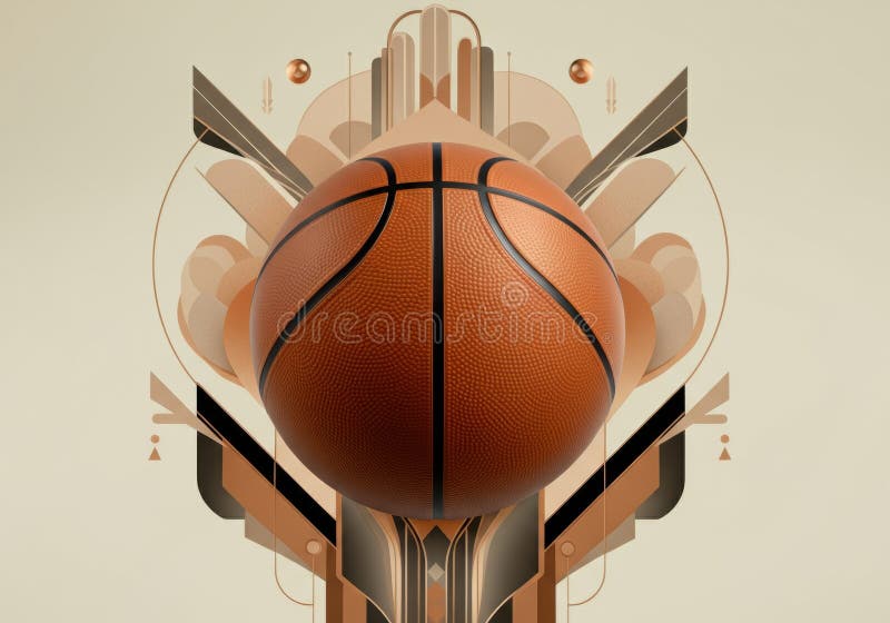 Stylish Basketball Design with Geometric Patterns and Warm Tones Stock ...