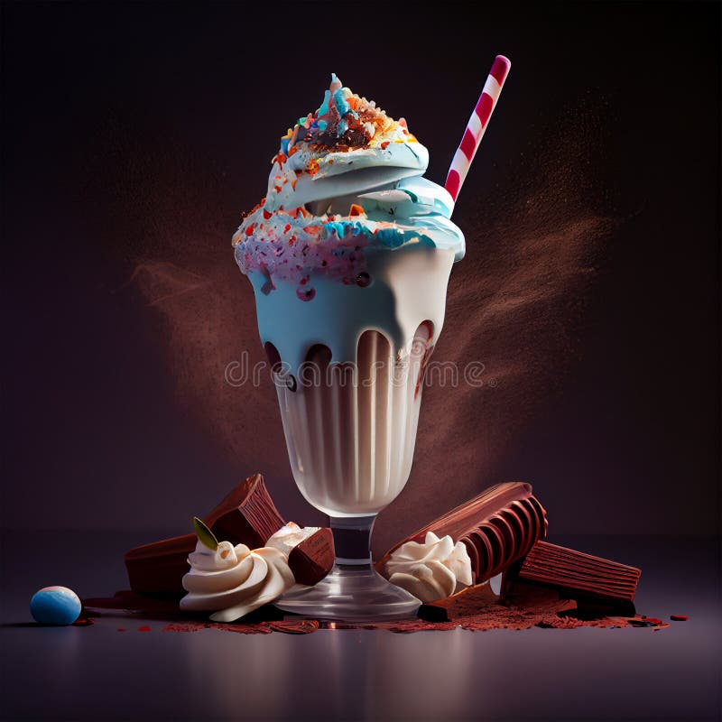 Stylish Beautiful Fruity Milkshake, Chocolate Drop Splashes - AI ...