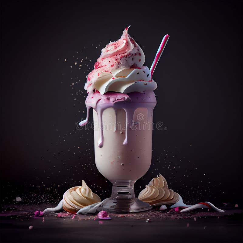 Stylish Beautiful Fruity Milkshake, Chocolate Drop Splashes - AI ...