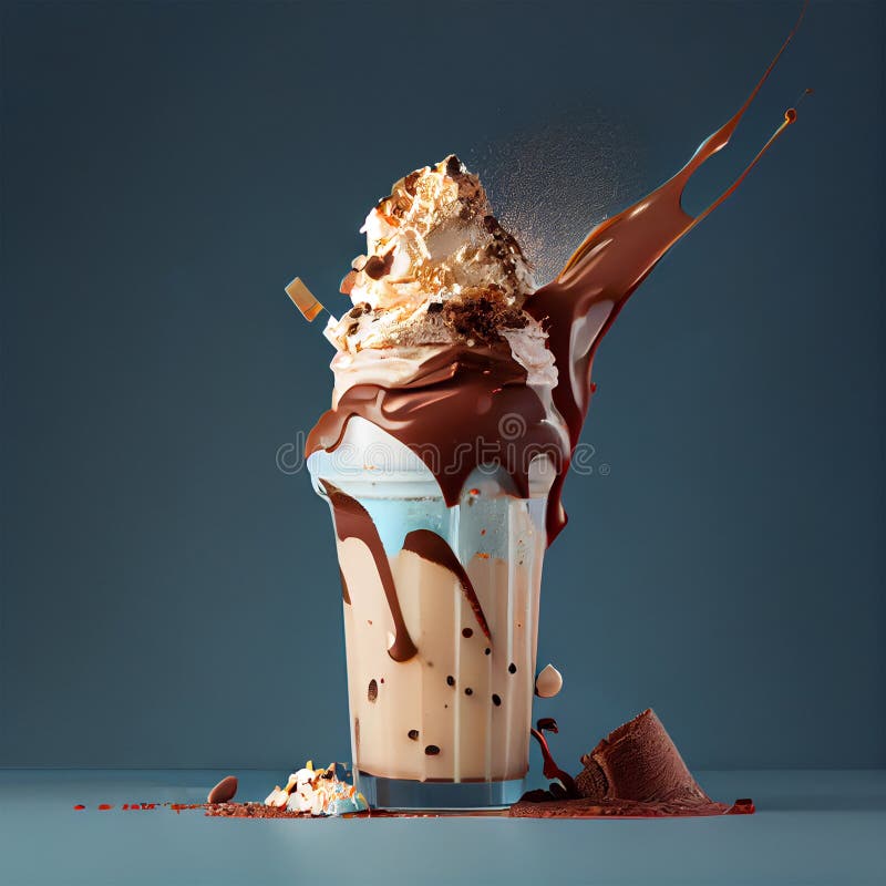 Stylish Beautiful Fruity Milkshake, Chocolate Drop Splashes - AI ...