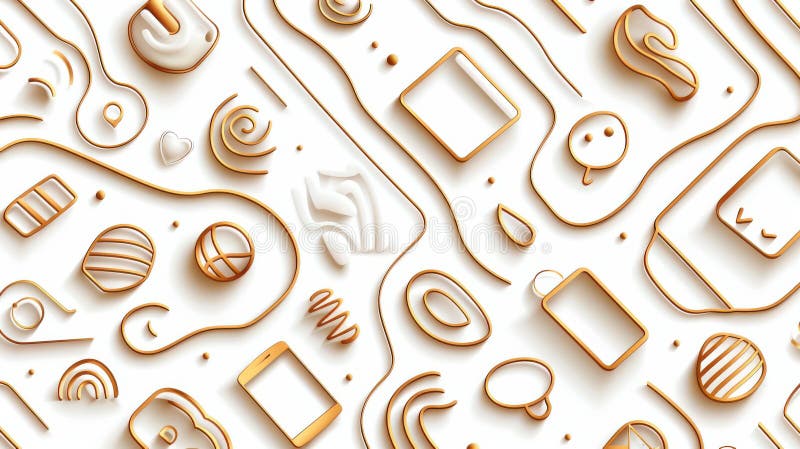 A Stylish Beige Abstract Background Featuring Tech Devices and Icons in ...