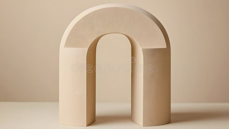 Stylish Beige Arch Sculpture on a Neutral Background Stock Illustration ...