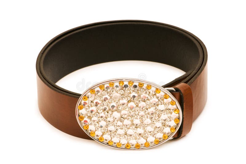 Stylish belt isolated stock photo. Image of waist, metallic - 7637870