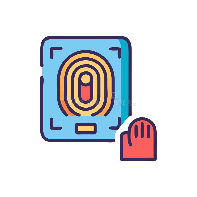 Stylish Biometric Scanner Icon Stock Vector - Illustration of internet ...