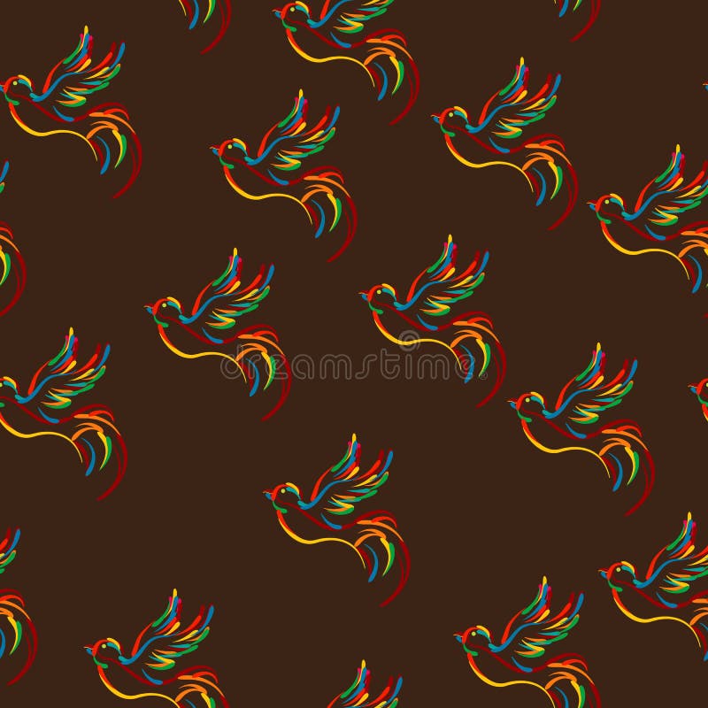 Stylish bird pattern stock vector. Illustration of diversity - 28455855