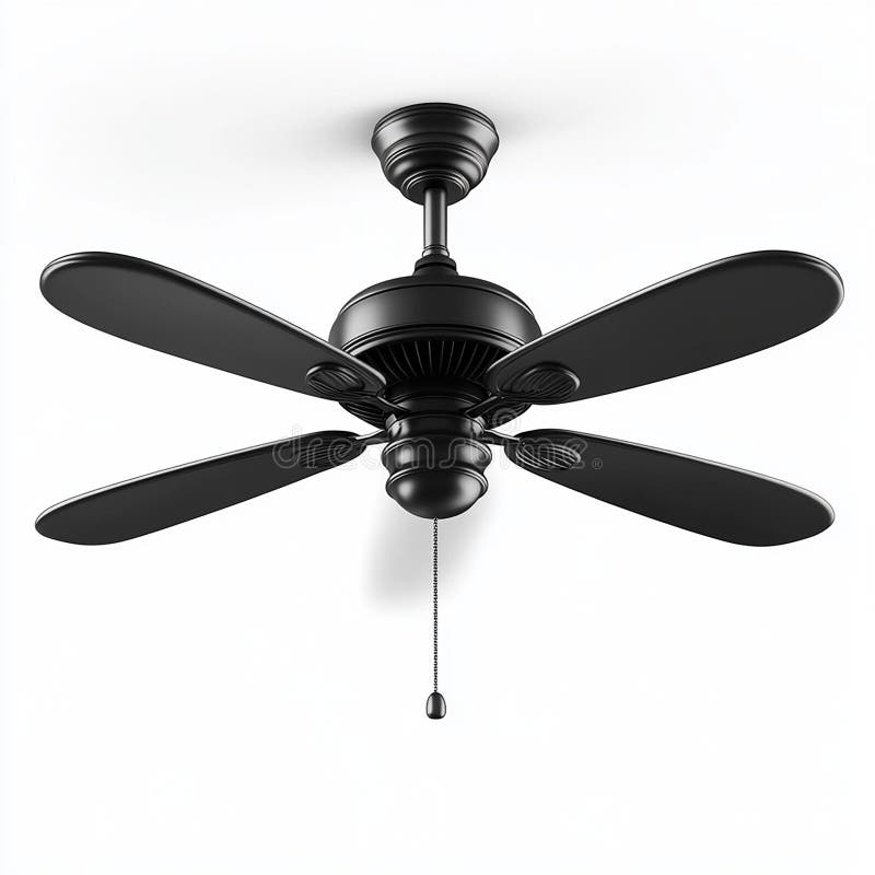 Stylish Black Ceiling Fan for Modern Interior Spaces Stock Illustration ...