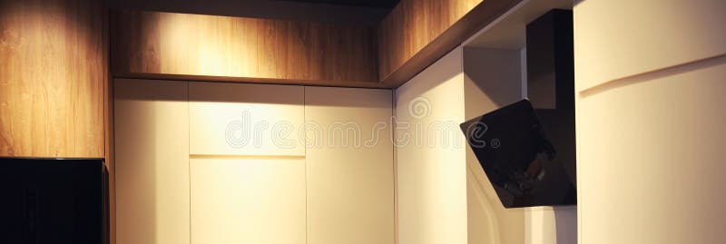 Stylish Black Flat Kitchen Hood with Screen Touch Panel and Designer ...