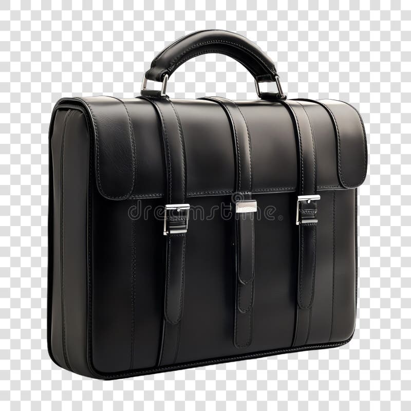 Stylish Black Leather Briefcase Stock Image - Illustration of meeting ...