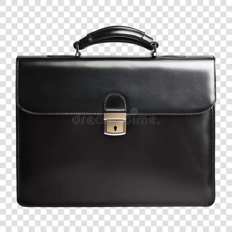 Stylish Black Leather Briefcase Stock Image - Illustration of briefcase ...