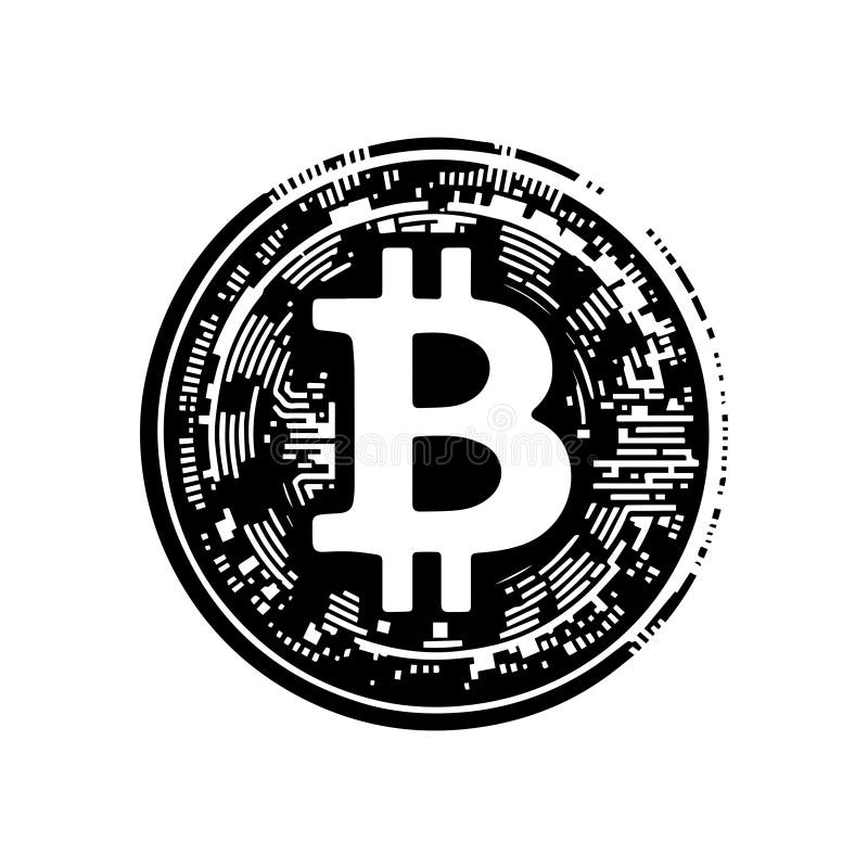 Stylish Black Logo Bitcoin Symbol on a White Background - Vector Stock ...