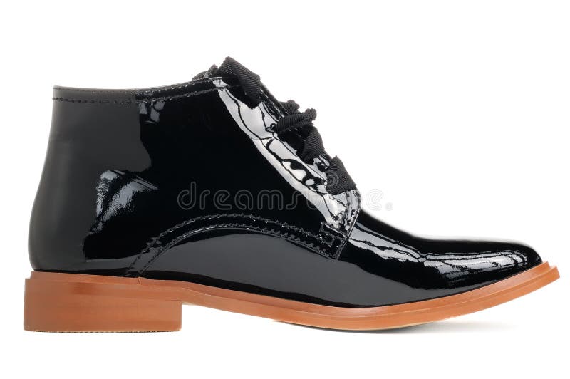 Women Low Heel Black Patent Leather Boots Stock Photos - Free & Royalty ...