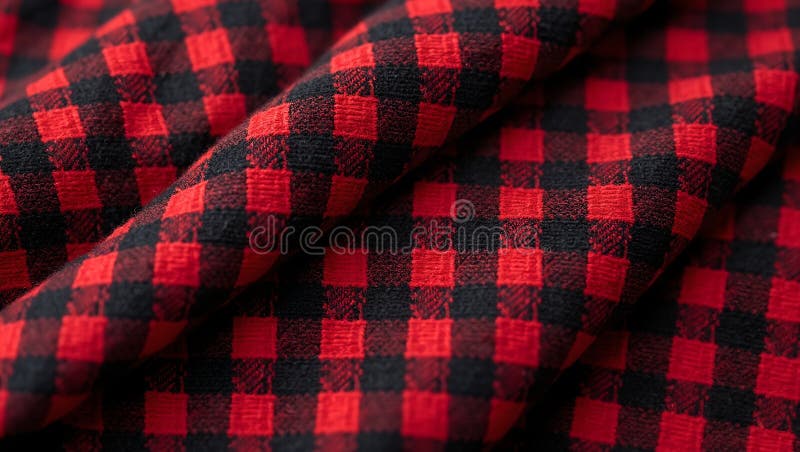Stylish Black and Red Houndstooth Fabric with Intricate Geometric ...