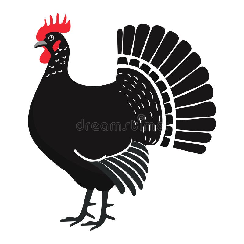 Stylish Black Rooster Silhouette, Perfect for Design Elements. Stock ...