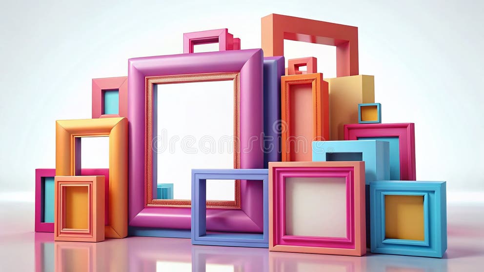 Stylish Black Silhouette Picture Frames on White Background Versatile ...