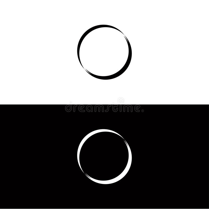Stylish Black and White Circle Vector Logo Stock Vector - Illustration ...