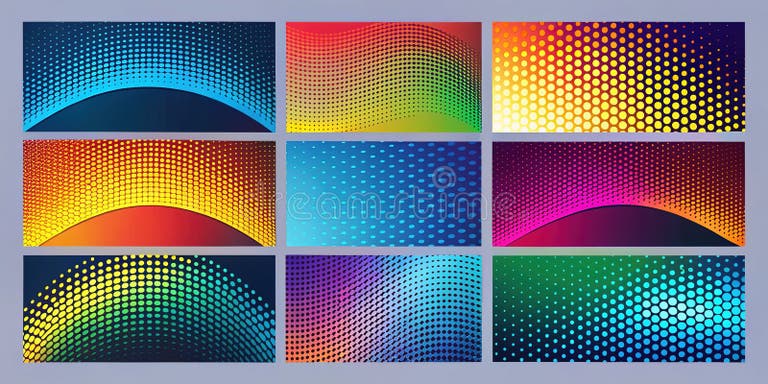 Stylish Black and White Halftone Corner Patterns Geometric Dot ...