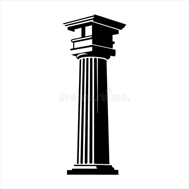 Classic Greek Column Silhouette Stock Vector - Illustration of element ...